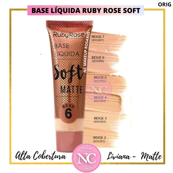 BASE MAQUILLAJE LÍQUIDA SOFT MATTE RUBY ROSE ORIGINAL